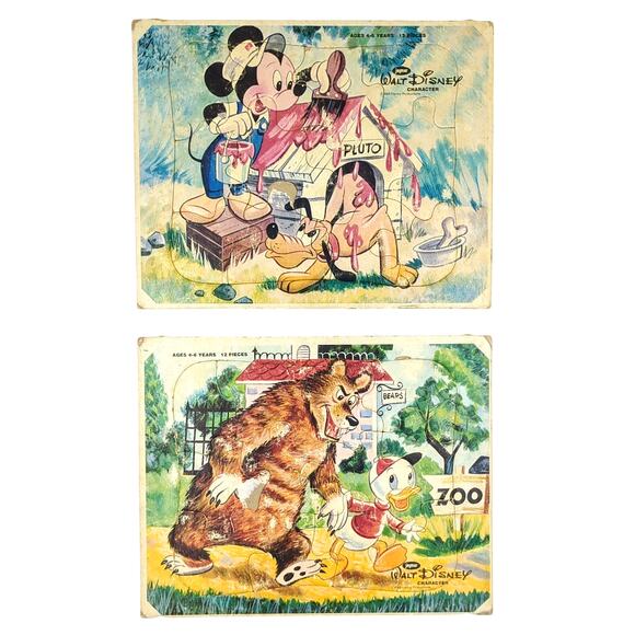 Disney | Toys | Disney Jaymar Puzzle Frame Tray Lot Zoo Plutos Doghouse ...